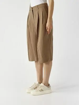 MEIMEIJ Linen Blend Bermuda Shorts