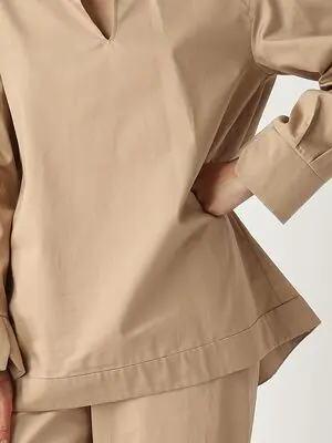 Max Mara Cotton Poplin Blouse - Camel