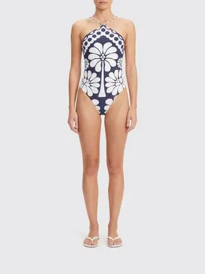 Farm Rio Printed Polyamide One-piece Swimsuit - Blue