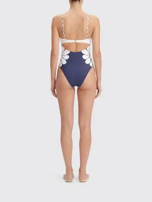 Farm Rio Printed Polyamide One-piece Swimsuit - Blue