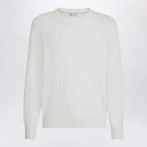 Brunello Cucinelli Ribbed Cotton Sweater - White