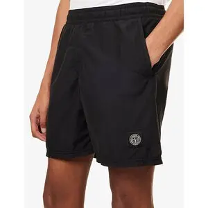Stone Island Compass-patch Nylon Swim Shorts - Black