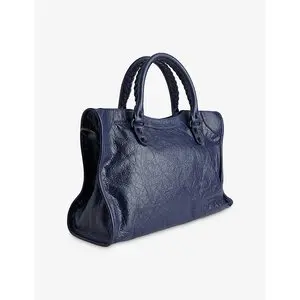Balenciaga Le City Medium Leather Shoulder Bag - Dark Maree