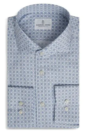 EMANUEL BERG Modern Fit Luxury Cotton Dobby Dress Shirt