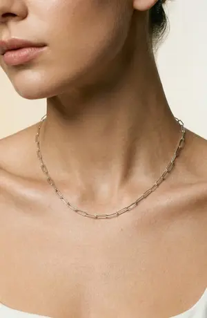 Argento Vivo Paperclip Chain Necklace - Silver
