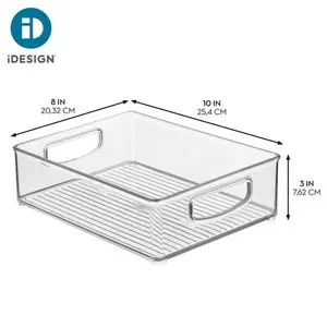 LINUS Plastic Stackable Pantry Bin With Handles, Set Of 4