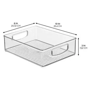 LINUS Plastic Stackable Pantry Bin With Handles, Set Of 4