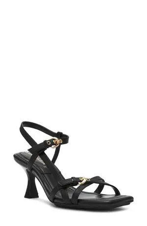 Anne Klein Jaydyn Kitten Heel Sandal - Black Smooth