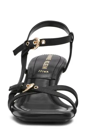 Anne Klein Jaydyn Kitten Heel Sandal - Black Smooth