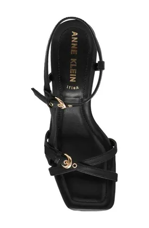 Anne Klein Jaydyn Kitten Heel Sandal - Black Smooth