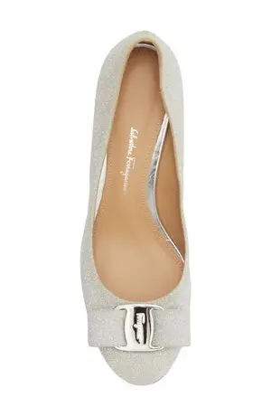 FERRAGAMO Vara Bow Glitter Pumps