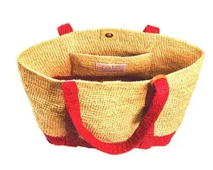 Rafe New York Raffia Boat Tote - Natural/red
