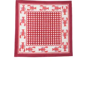 INNER CHILD Lobster Gingham Blockprint Napkinsset Of 4 - Red