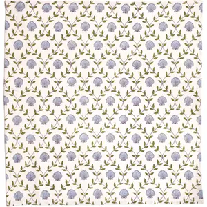 INNER CHILD Seashell Blockprint Napkinsset Of 4 - Blue