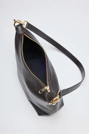 FOREVER & ALWAYS SHOES Nila Bassepi Leather Slouchy Shoulder Bag - Black