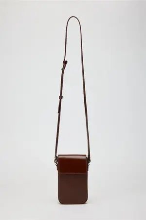 FOREVER & ALWAYS SHOES Leather Mini Crossbody Bag - Brown