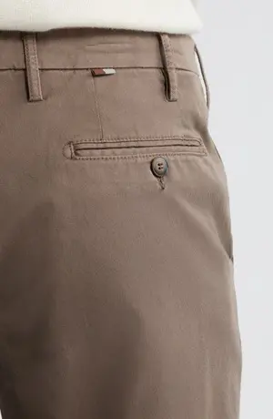 Canali Flat Front Stretch Cotton Blend Gabardine Chinos