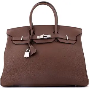 Hermès Birkin Handbag Brown Togo With Palladium Hardware 35 - Brulee