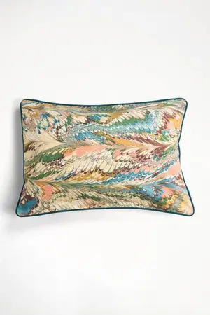 INNER CHILD Feathers Hand-marbled Pillowcover + Insert - Flatiron