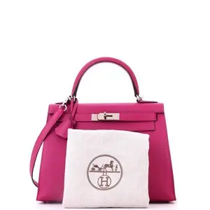 Hermès Kelly Handbag Epsom With Palladium Hardware 28 - Pink