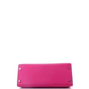 Hermès Kelly Handbag Epsom With Palladium Hardware 28 - Pink