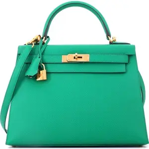 Hermès Kelly Handbag Green Epsom With Gold Hardware 28 - Vert Jade