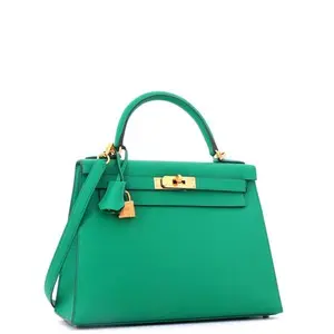 Hermès Kelly Handbag Green Epsom With Gold Hardware 28 - Vert Jade