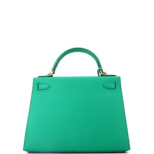 Hermès Kelly Handbag Green Epsom With Gold Hardware 28 - Vert Jade