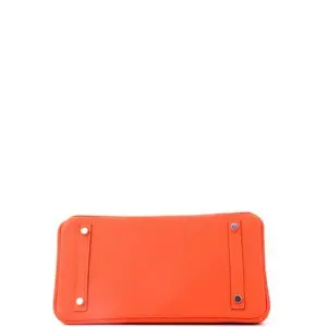 Hermès Birkin 30 Handbag Orange Togo Leather With Palladium Hardware - Feu