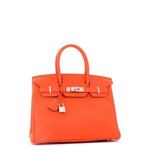 Hermès Birkin Handbag Togo With Palladium Hardware 30 - Orange