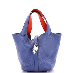 Hermès Picotin Lock Bag Clemence Pm - Blue