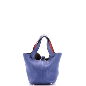 Hermès Picotin Lock Bag Clemence Pm - Blue
