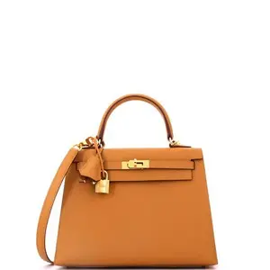 Hermès Kelly Handbag 25 Brown Epsom With Gold Hardware Brown