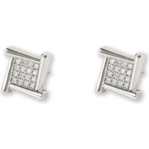CLASSICHARMS Classicharms Atlas Crystal Square Stud Earrings Silver/clear