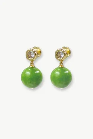 CLASSICHARMS Olivia Peridot Bead Drop Earrings - Green