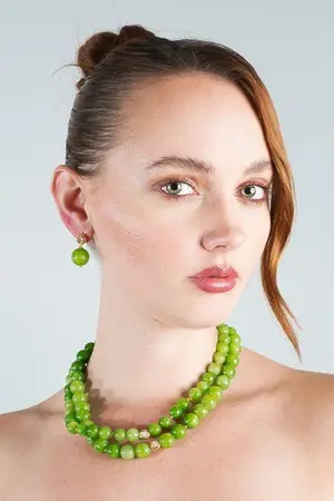 CLASSICHARMS Olivia Peridot Bead Drop Earrings