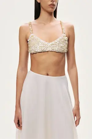 NOCTURNE Flowy High-waisted Midi Skirt - Ivory