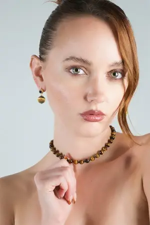 CLASSICHARMS Tiger's Eye Beaded Necklace