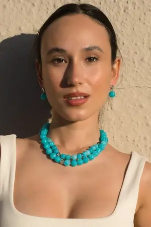 CLASSICHARMS Gia Amazonite Bead Drop Earrings - Blue