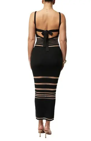 JLUXLABEL Ribbed Stripe Maxi Dress