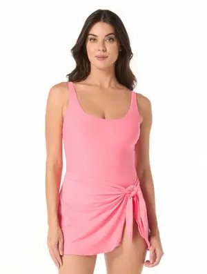COCO CONTOURS Empress One Piece Sarong Swimdress - Camelia