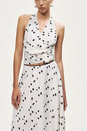 NOCTURNE High-rise Printed Midi Skirt - Multi-colored