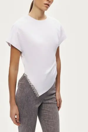 NOCTURNE Tailored Linen Blend Capri Pants