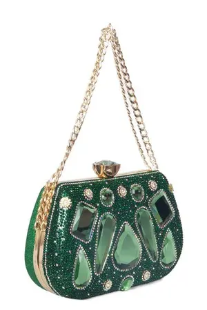 LAUREN LORRAINE Sammie Evening Clutch - Green