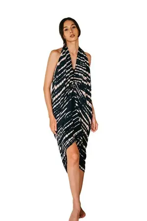 Pink Haley Beach Hand-dyed Sarong - Black
