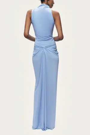 NOCTURNE Draped Halter Neck Ruched Maxi Dress
