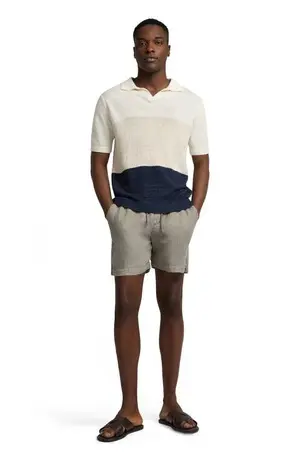 Onia Silk And Linen Short Sleeve Johnny Polo - Melange