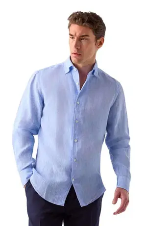 Robert Talbott Morgan Linen Shirt - Light Blue