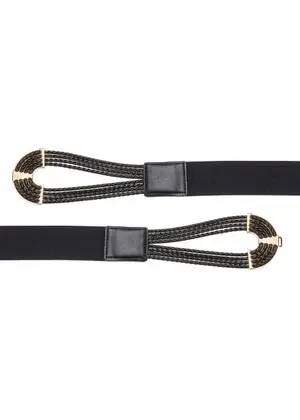 LASCANA Braided Faux Leather Waist Belt With Symmetrical Buckle - Black