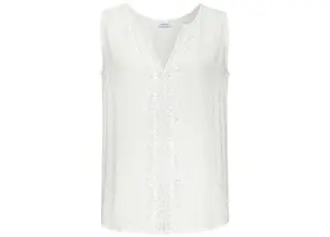 LASCANA Lace Trim Sleeveless Blouse